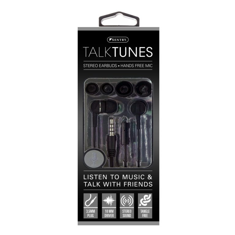 Sentry TalkTunes Stereo Earbuds with In-Line Microphone (HPS-HM116 ...